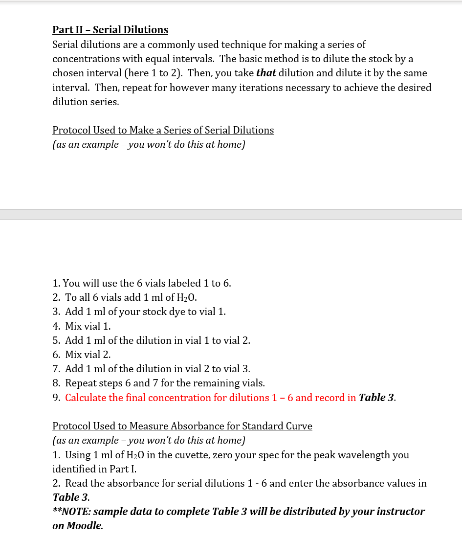 Solved 1. The stock concentration (C1) of your dye is 150mM. | Chegg.com
