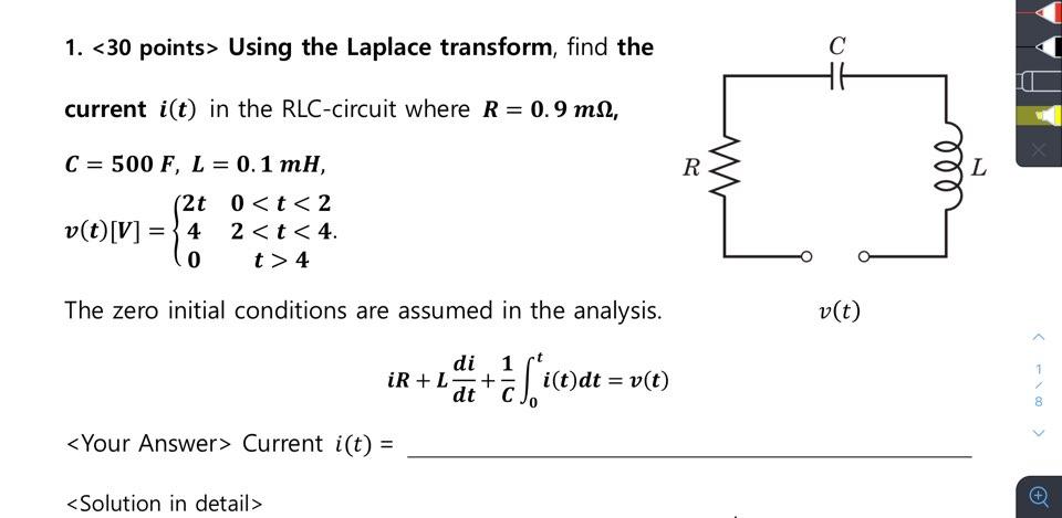 Solved 1. Using the Laplace transform, find the | Chegg.com