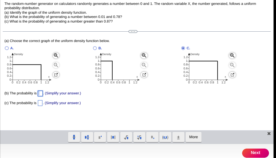 Solved The random-number generator on calculators randomly | Chegg.com