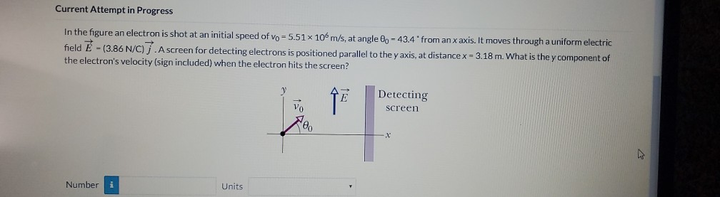 Solved Current Attempt in Progress In the figure an electron | Chegg.com