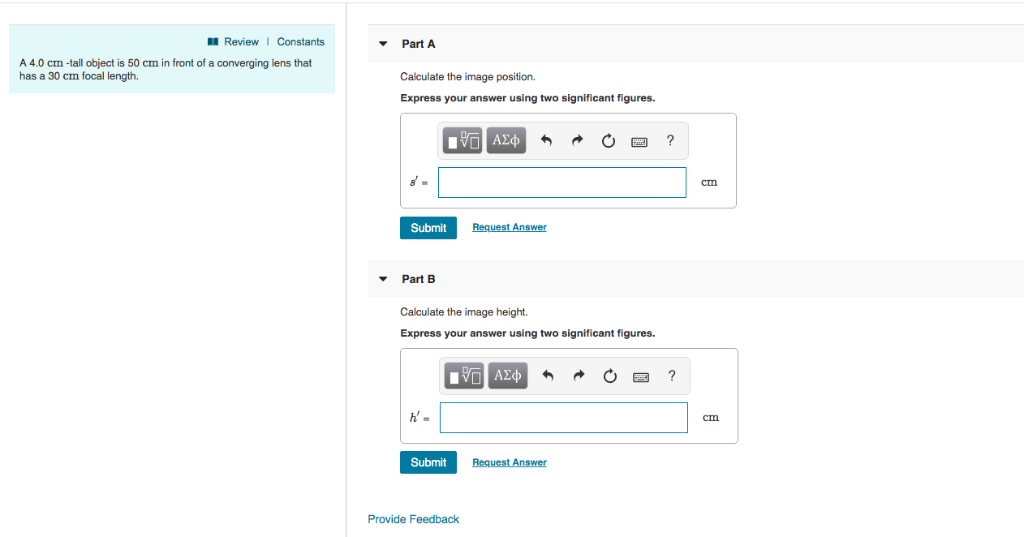 Solved Review Constants Part A A 4.0 cm -tall object is 50 | Chegg.com