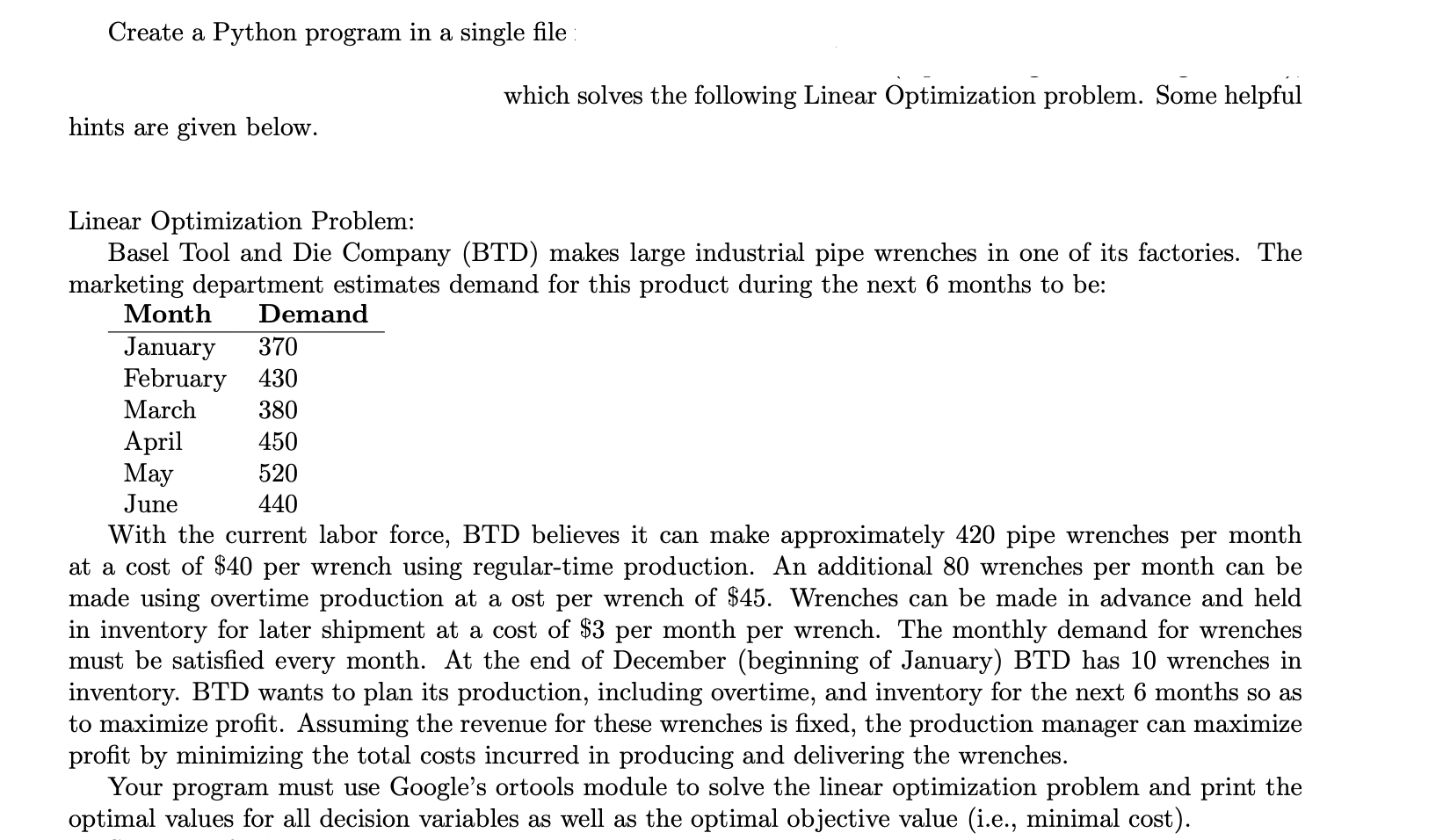 Solved Create a Python program in a single file which solves | Chegg.com