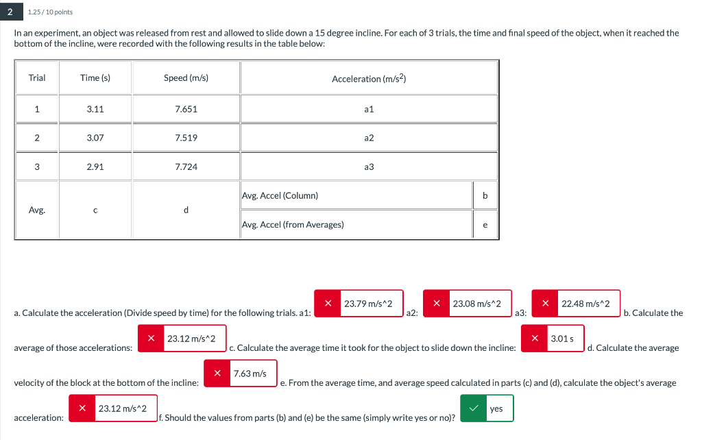Solved In an experiment, an object was released from rest | Chegg.com