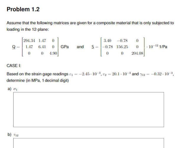 Solved Problem 1.2 Assume that the following matrices are | Chegg.com