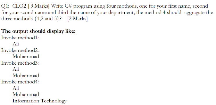 Solved Q1 Clo2 3 Marks Write C Program Using Four 1178