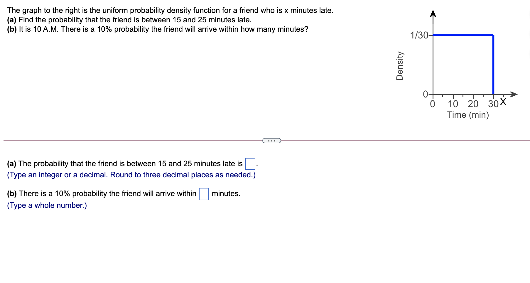 Solved The graph to the right is the uniform probability | Chegg.com