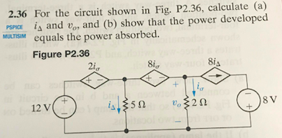 Solved 2.36 For the circuit shown in Fig. P2.36, calculate | Chegg.com