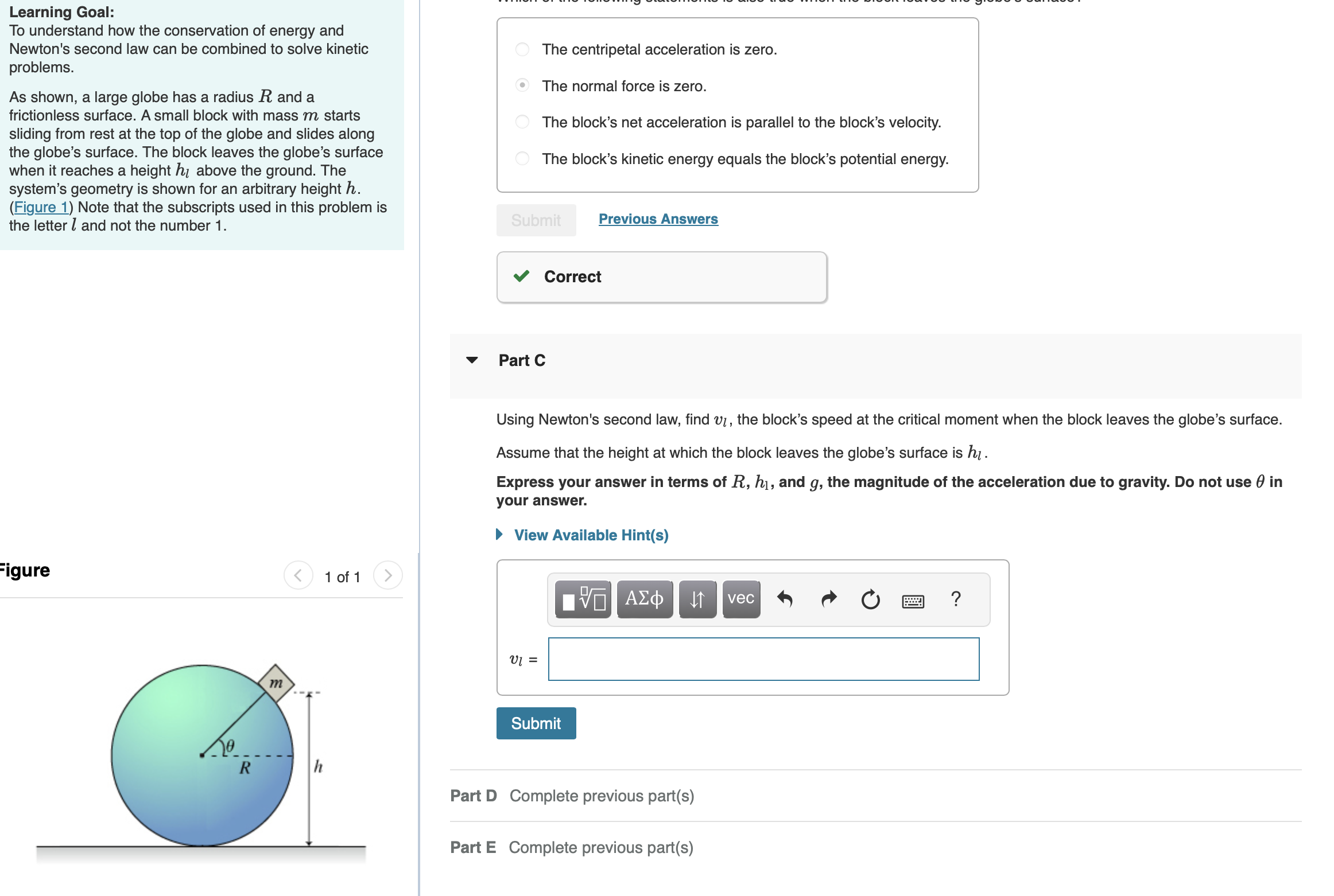 Solved Learning Goal: To understand how the conservation of | Chegg.com
