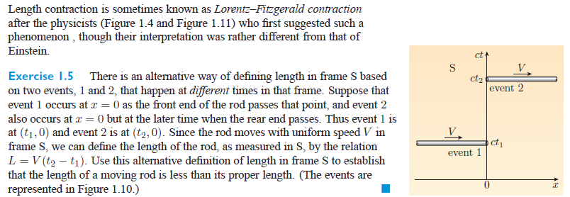 Solved Մ ct V ct2 event 2 Length contraction is sometimes | Chegg.com