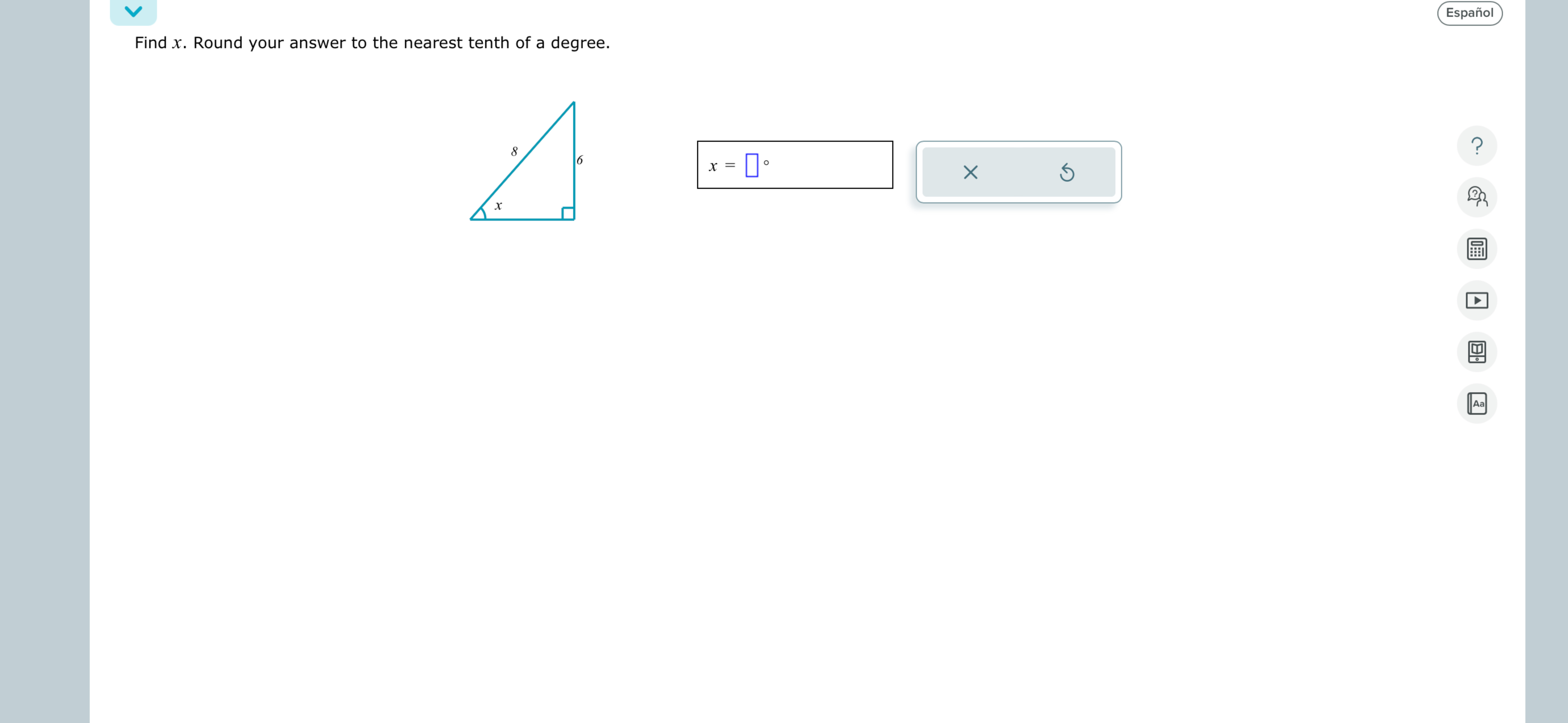 Solved Find x Round your answer to the nearest tenth of a | Chegg.com