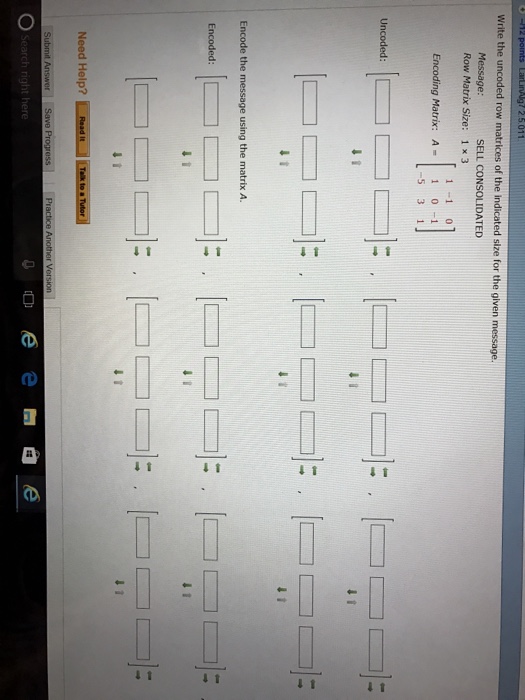 Solved Write the uncoded row matrices of the indicated size | Chegg.com