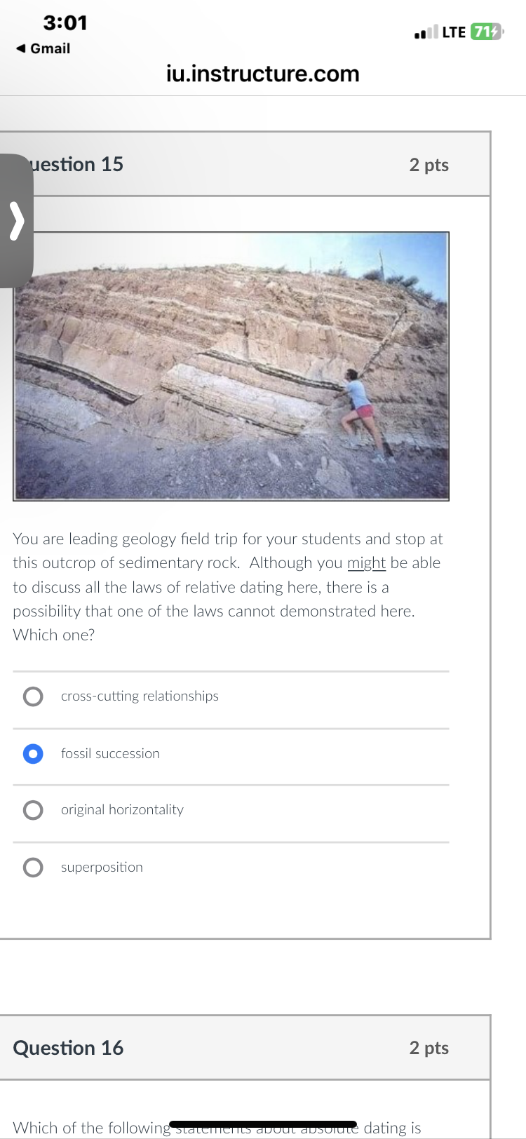 Solved iu.instructure.com uestion 15 2 pts You are leading | Chegg.com