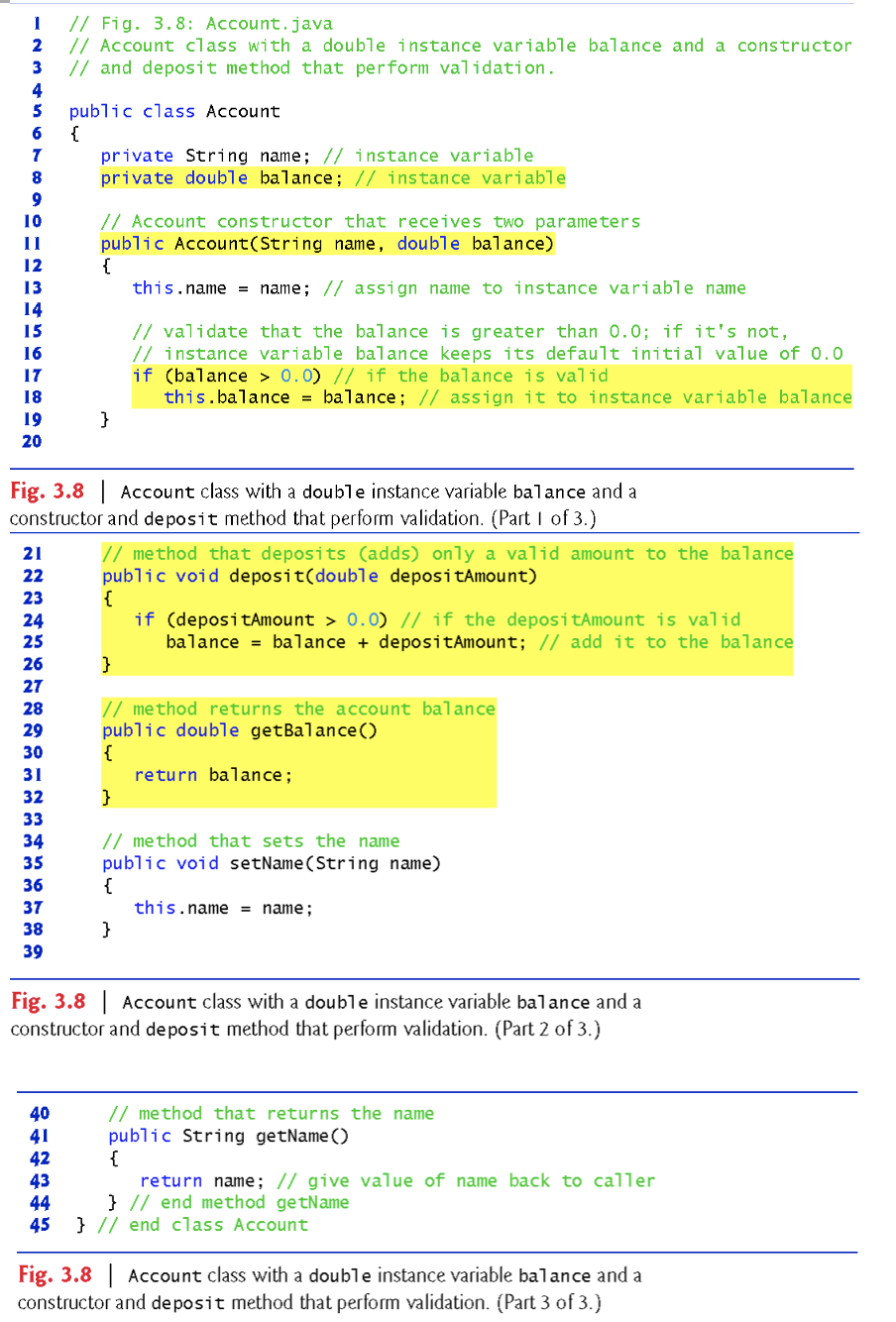 Solved Modify the Account class (Fig 3.8) as follows. a) add | Chegg.com