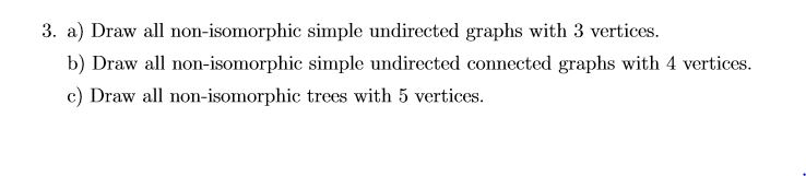 Solved 3. a) Draw all non-isomorphic simple undirected | Chegg.com