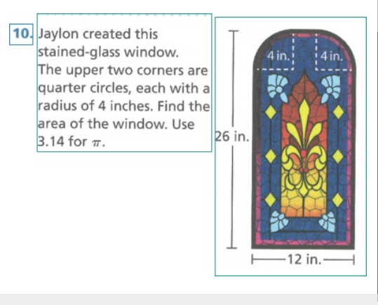 Solved 4 in. 4in. 10. Jaylon created this stained-glass | Chegg.com