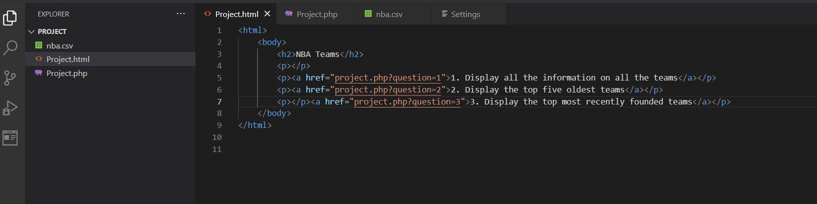 Solved I need help with this project I have started my html | Chegg.com