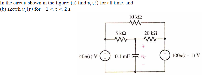 Solved In the circuit shown in the figure: (a) find vc(t) | Chegg.com