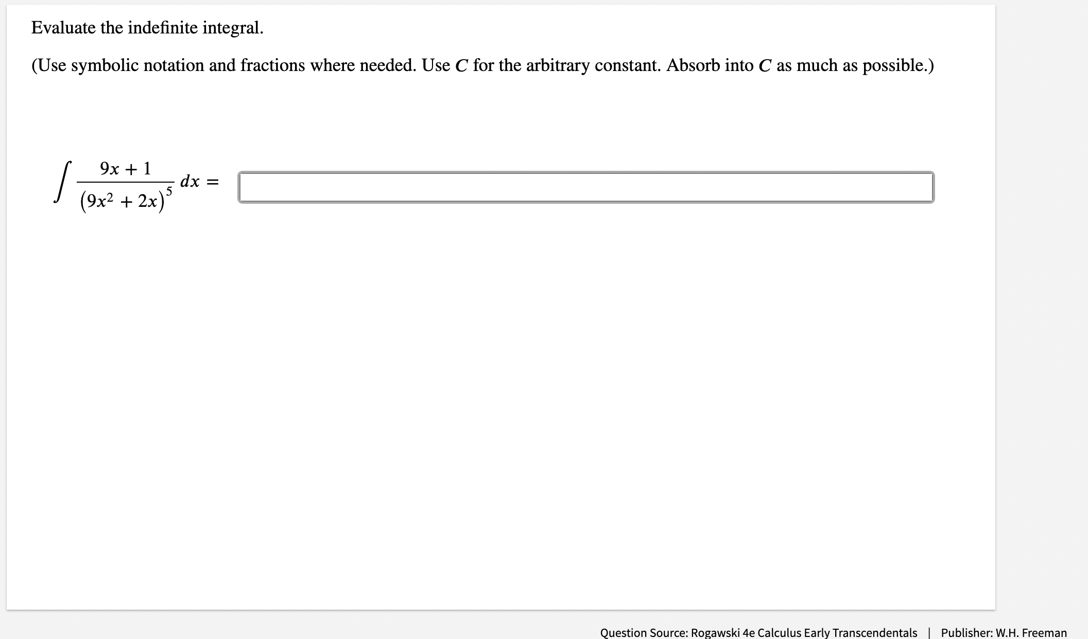 Solved Evaluate the indefinite integral.(Use symbolic | Chegg.com