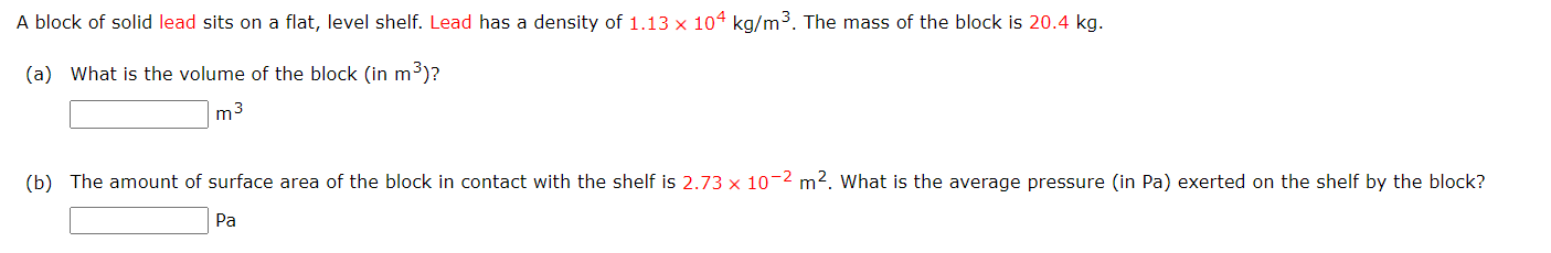 Solved A block of solid lead sits on a flat, level shelf. | Chegg.com