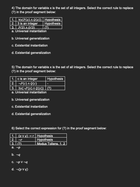 Solved 4) The domain for variable x is the set of all | Chegg.com