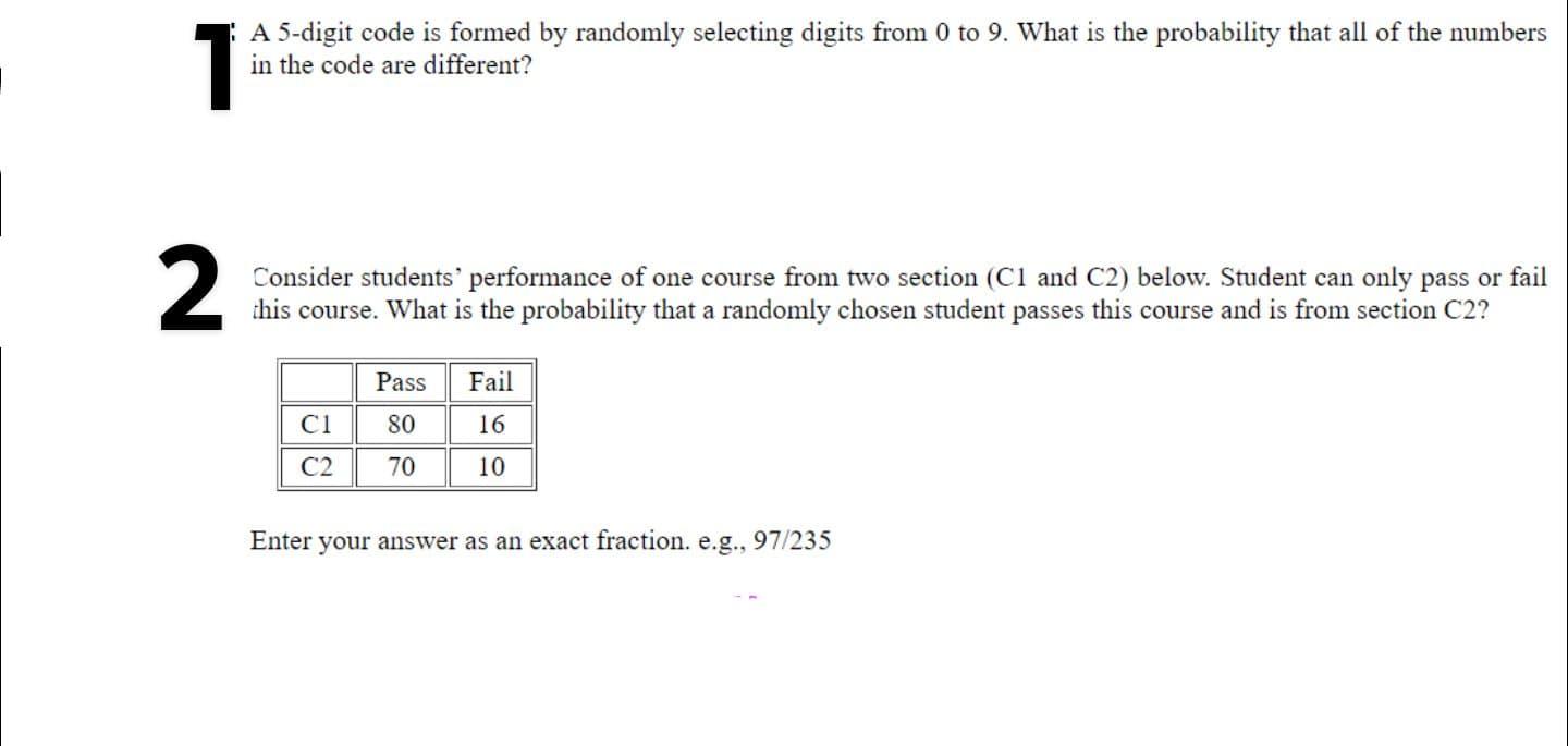 Solved 1 | A 5-digit code is formed by randomly selecting | Chegg.com