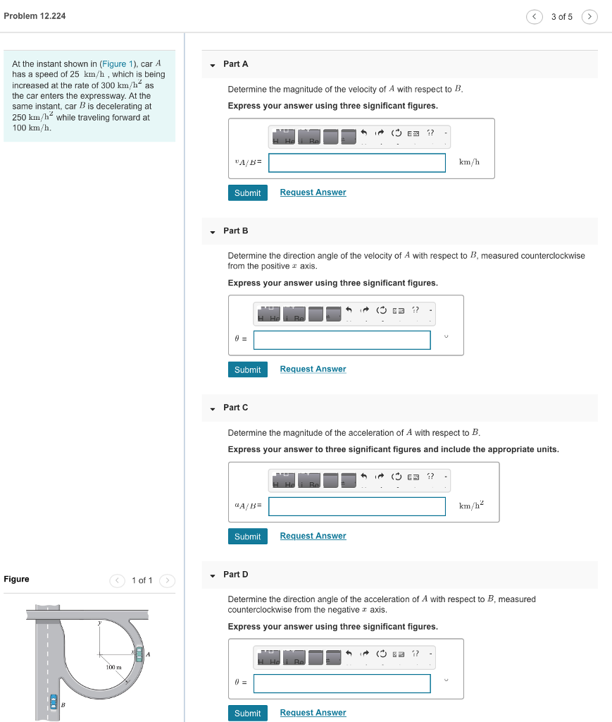 Solved Problem 12.224 3 of5 At the instant shown in (Figure | Chegg.com