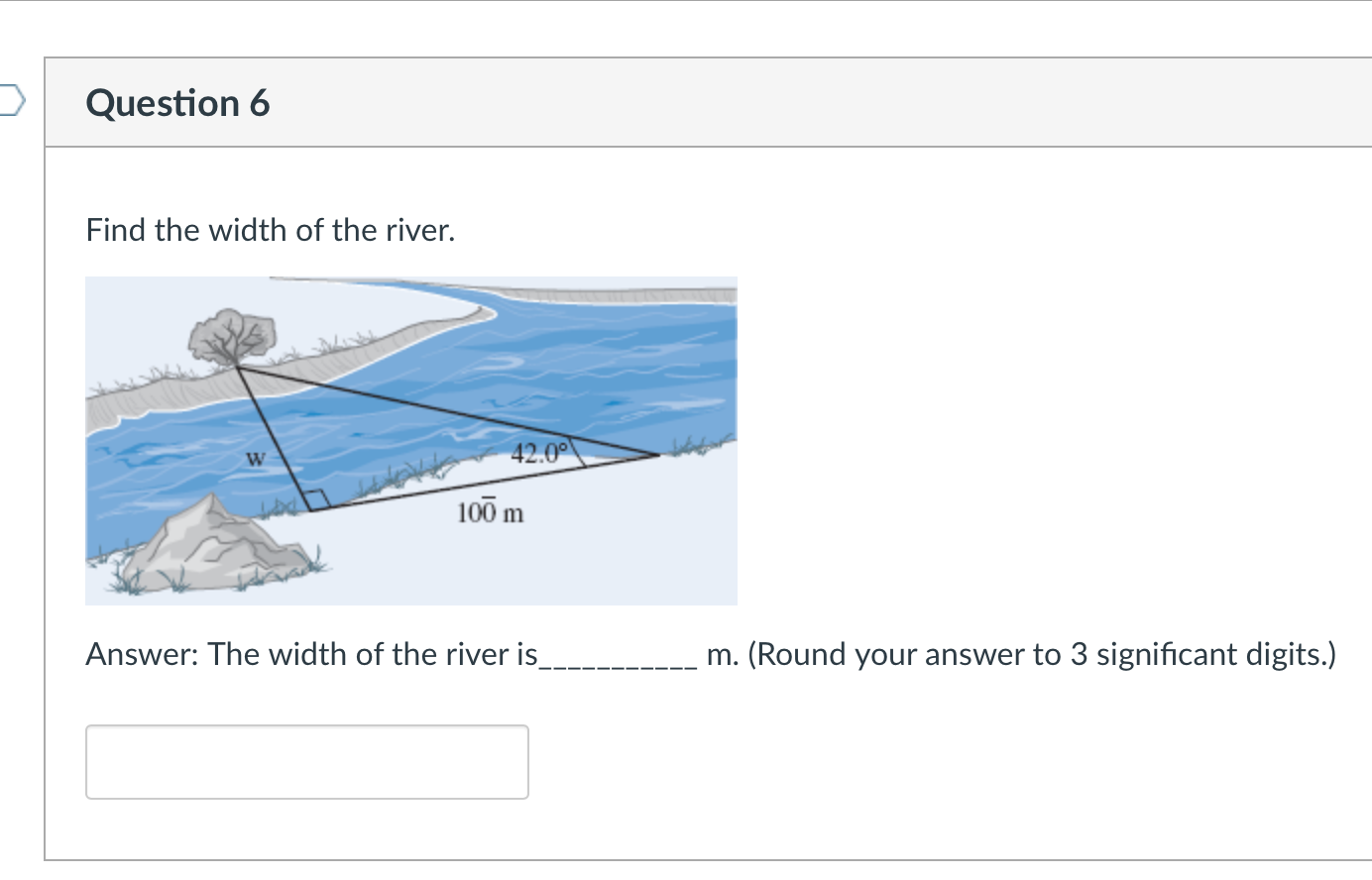 Solved Find the width of the river. Answer: The width of the | Chegg.com