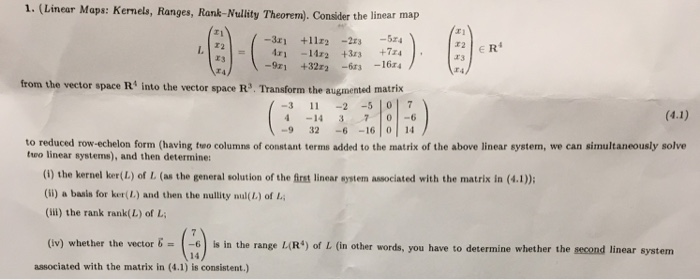 Solved 1. (Linear Maps: Kernels, Ranges, Rank-Nulity | Chegg.com