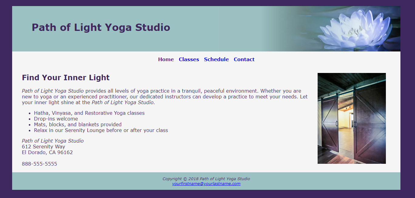 Solved Path of Light Yoga Studio Find Your Inner Light Path | Chegg.com