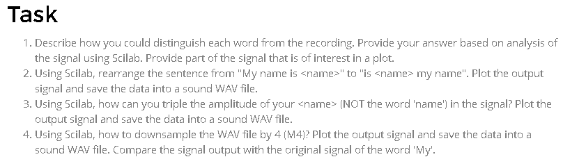 Task 1. Describe how you could distinguish each word | Chegg.com
