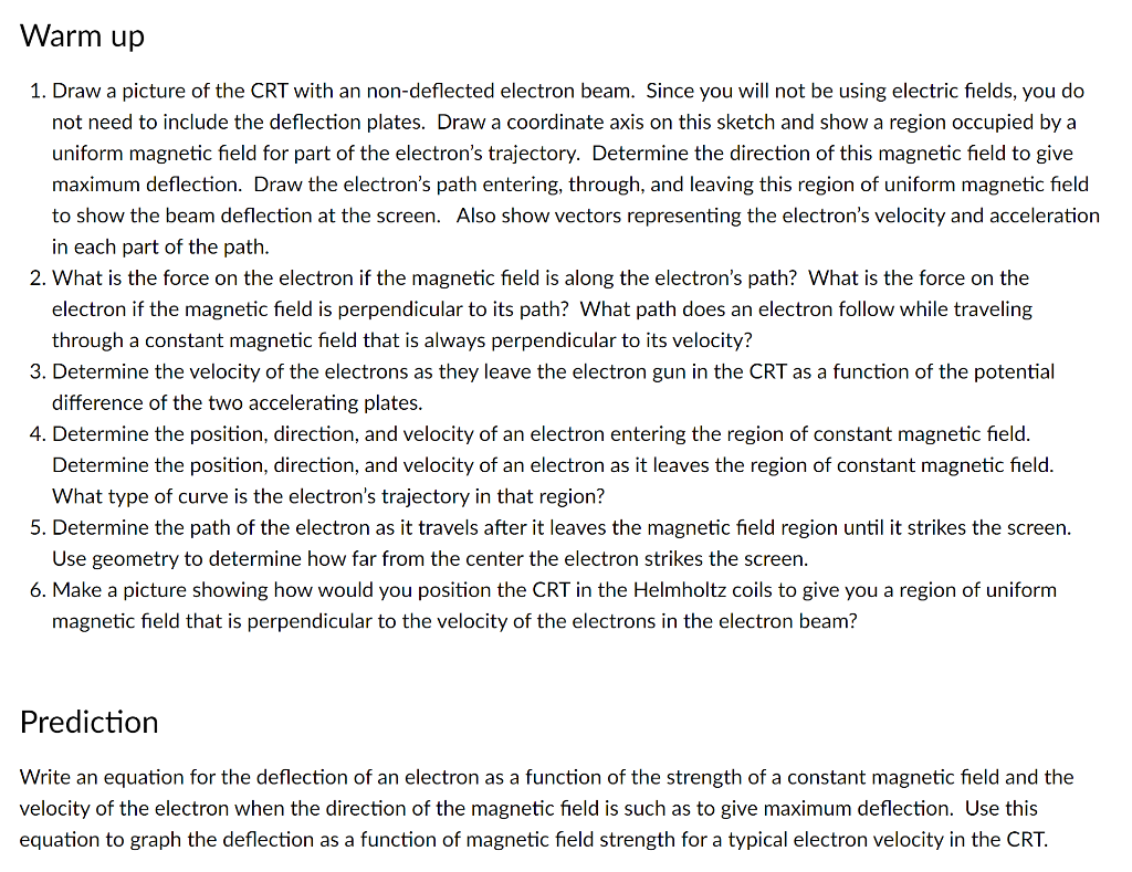Vacc Dtot D Deflection plates 6.3 V AC electron beam | Chegg.com