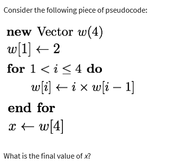 Solved Consider the following piece of pseudocode: new | Chegg.com