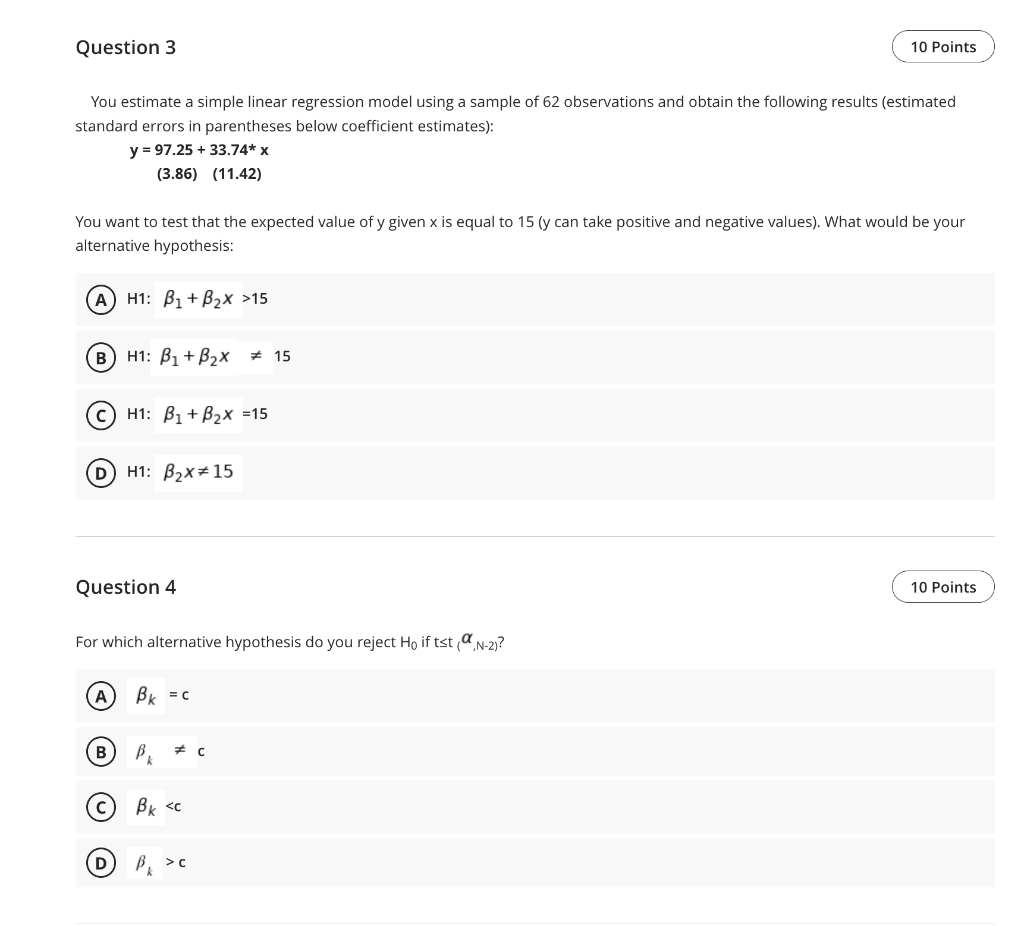 Solved Question 1 You estimate a simple linear regression | Chegg.com