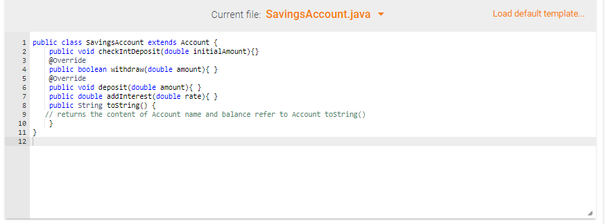 Abstract Classes, Inheritance (Bank Application) 100 | Chegg.com