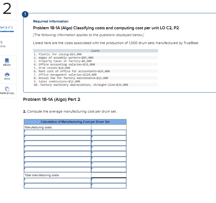 Solved Requlred Information Problem 18-1A (Algo) Classifying | Chegg.com