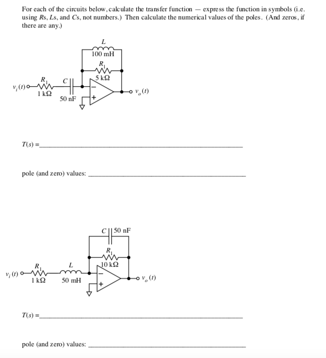Solved For each of the circuits below, calculate the | Chegg.com