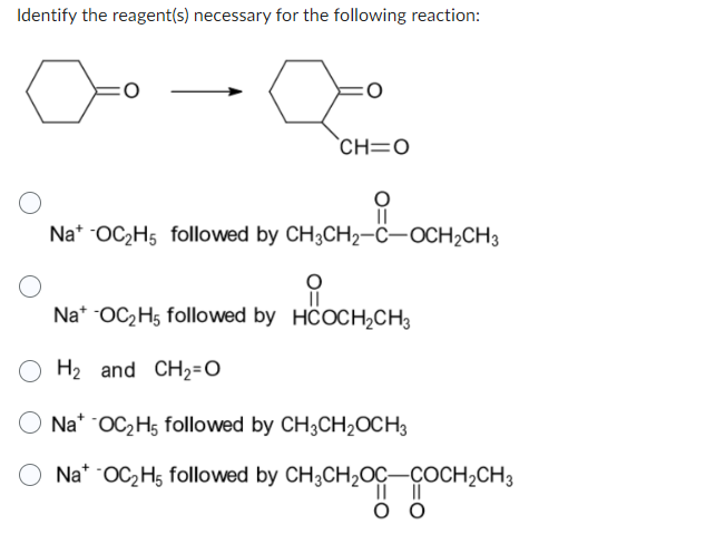 Solved Identify the reagent(s) necessary for the following | Chegg.com