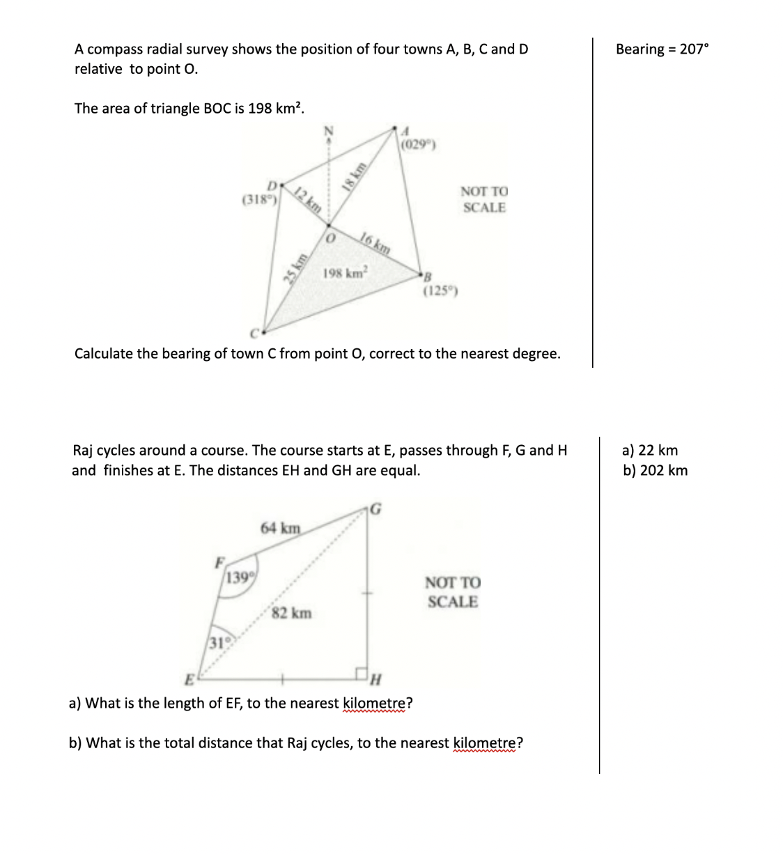 Solved A compass radial survey shows the position of four | Chegg.com