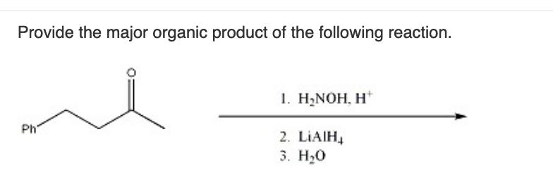Solved Provide the major organic product of the following | Chegg.com