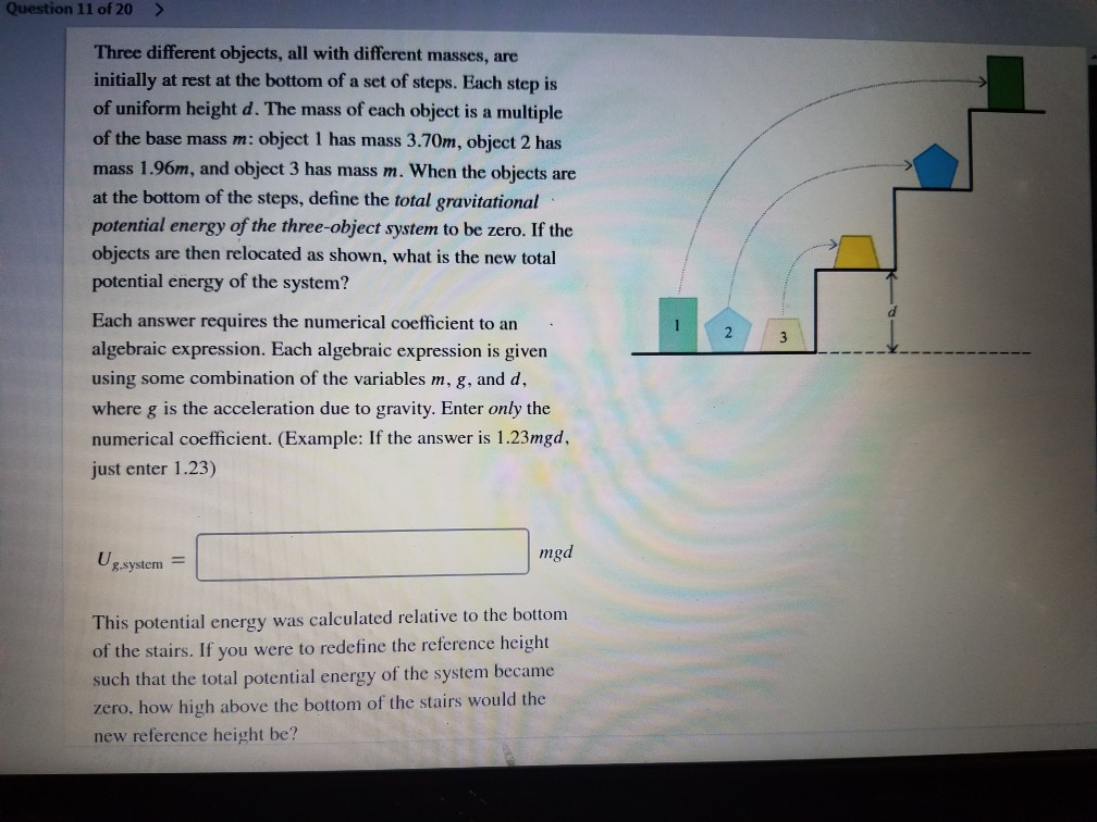 Solved Question 11 of 20> Three different objects, all with | Chegg.com
