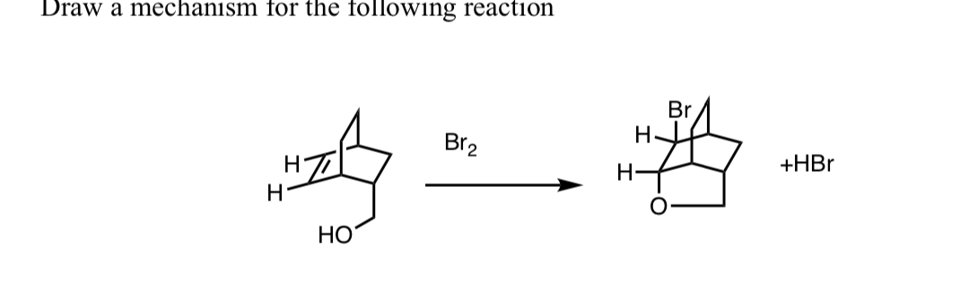 Solved Draw a mechanism for the following reaction Br Br2 H | Chegg.com