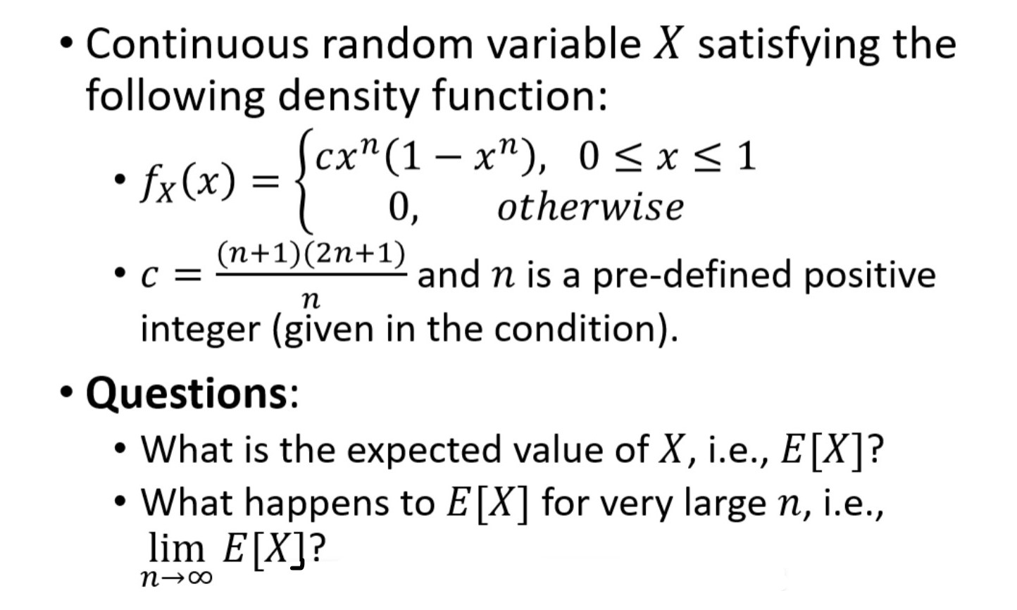 Solved • Continuous random variable X satisfying the | Chegg.com