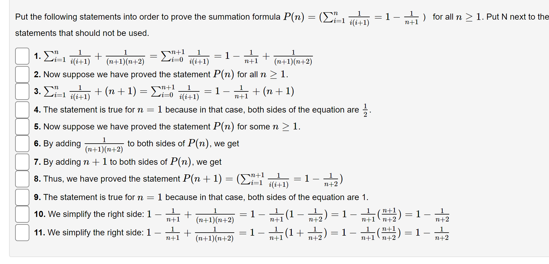 Solved Put the following statements into order to prove the | Chegg.com