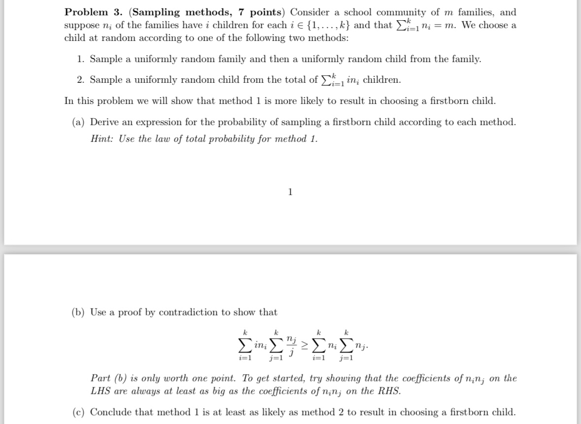 Solved Problem 3. (Sampling methods, 7 points) Consider a | Chegg.com
