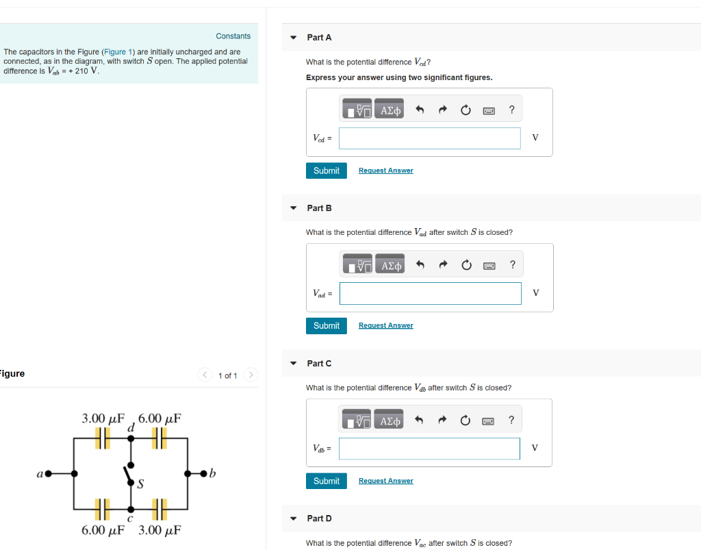Solved Constants PartA The capacitors in the Figure | Chegg.com