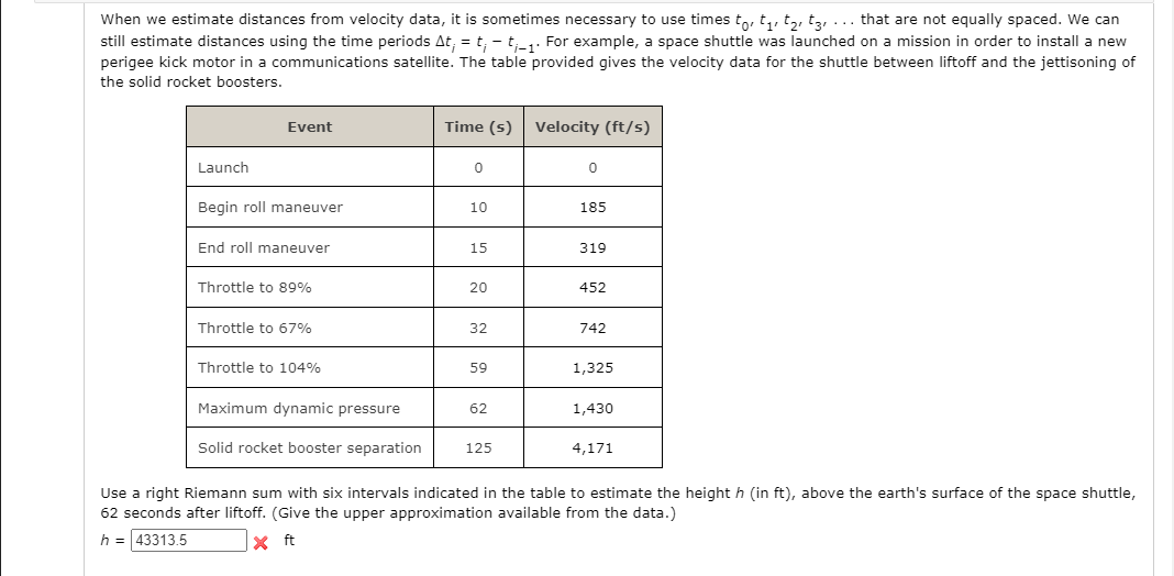 Solved When we estimate distances from velocity data, it is | Chegg.com