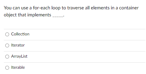 Solved You can use a for-each loop to traverse all elements | Chegg.com