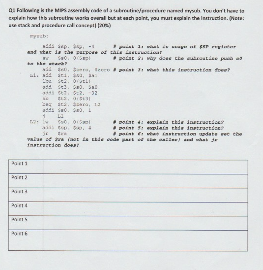 Solved 21 Following is the MIPS assembly code of a | Chegg.com