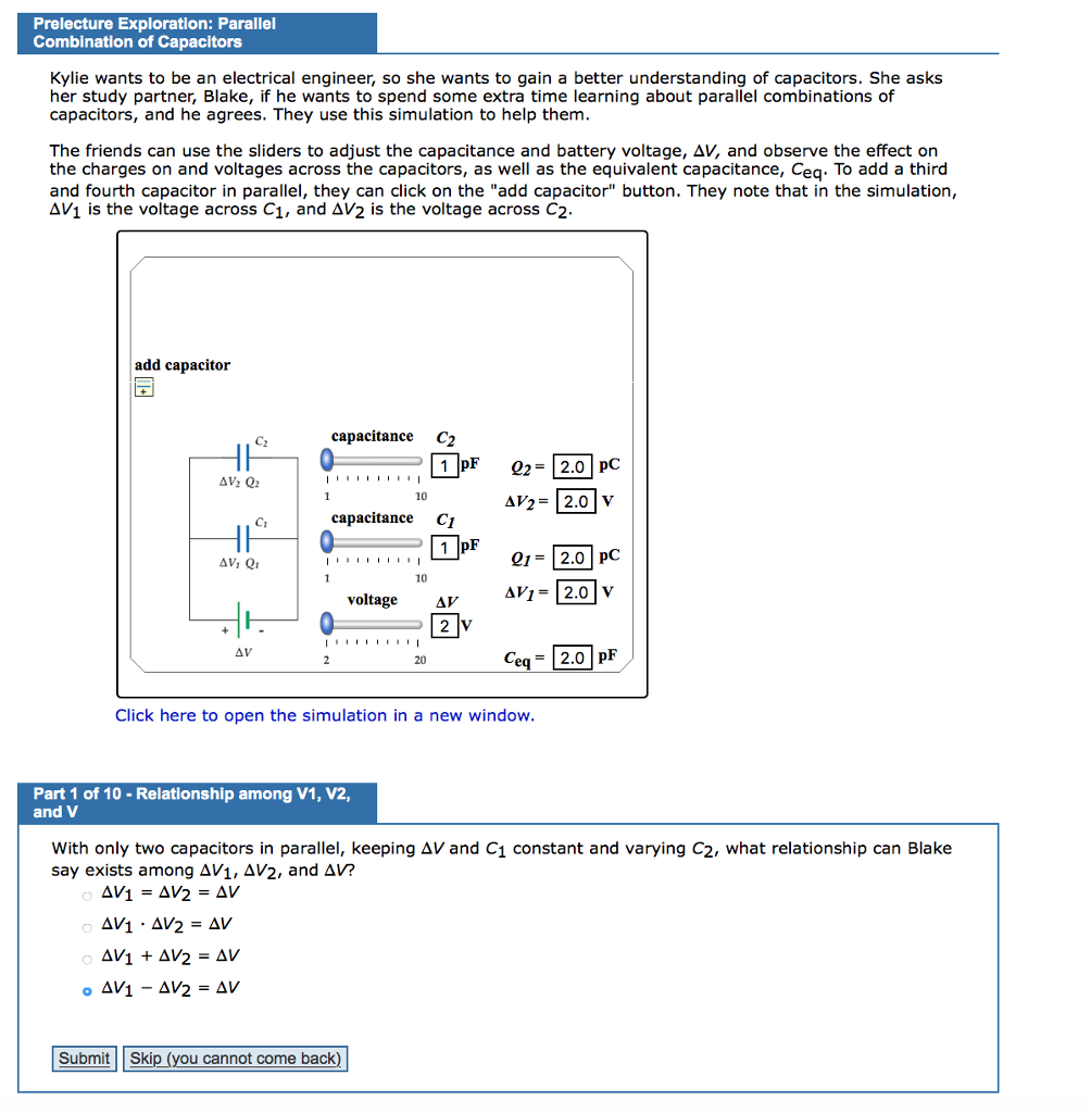 Solved Prelecture Exploration: Parallel Combination of | Chegg.com