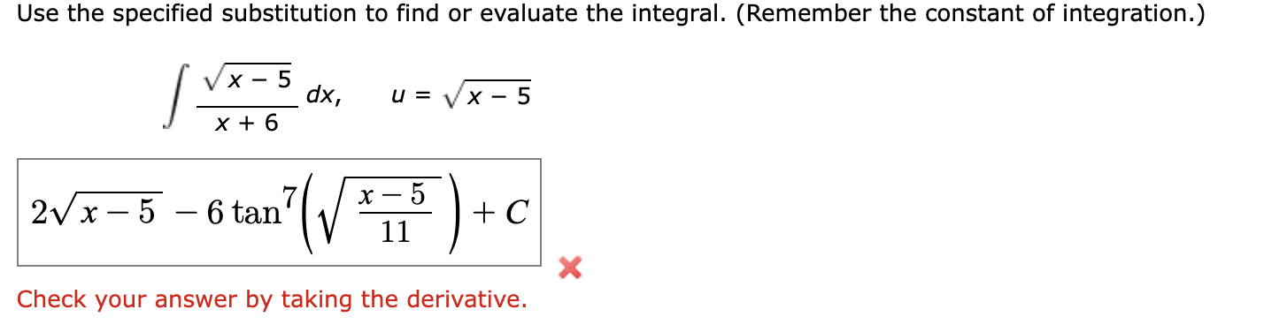 Solved Use the specified substitution to find or evaluate | Chegg.com